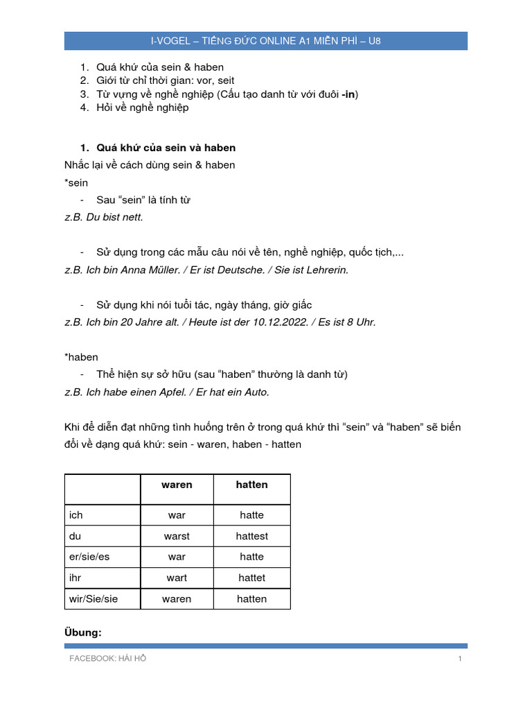 U8. Berufe und Arbeit | PDF