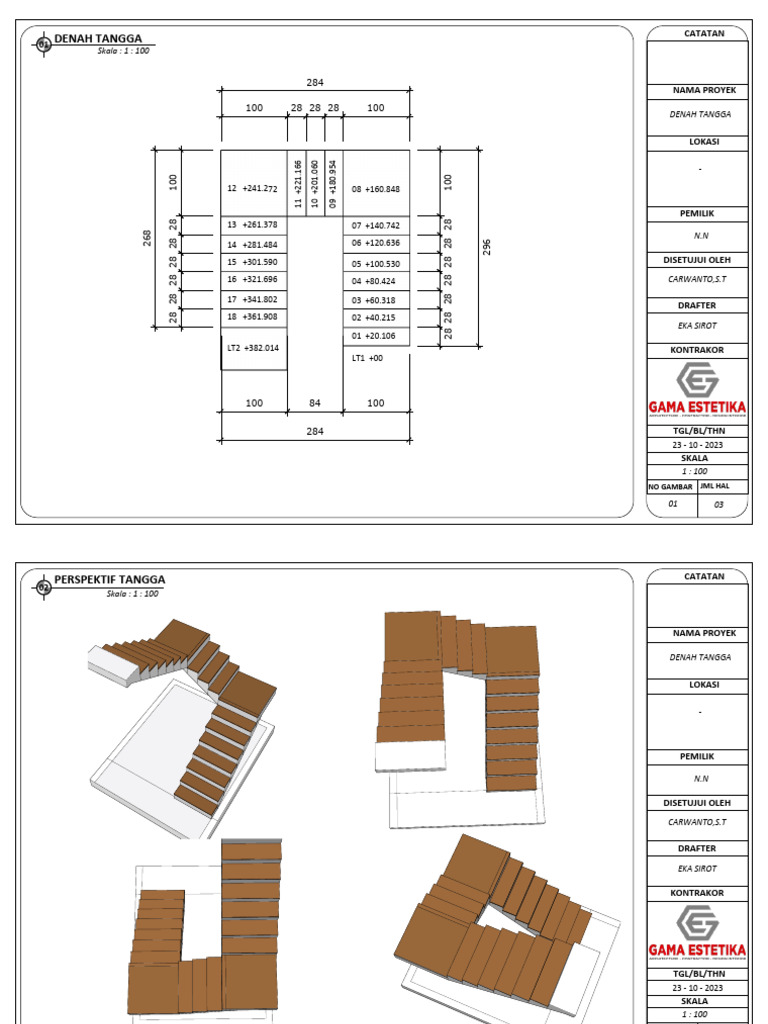 Rev Layout Tangga U | PDF
