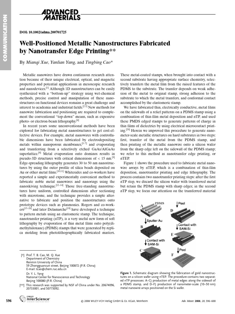 PDMS-NTL | PDF | Nanowire | Wafer (Electronics)