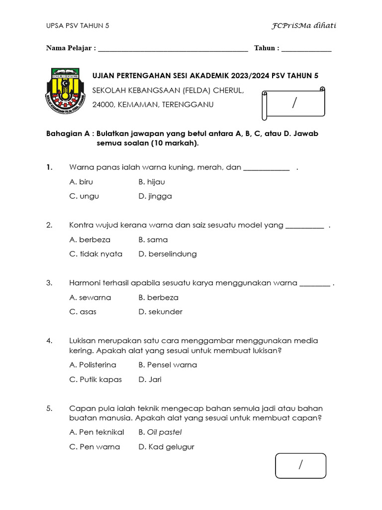UPSA PSV Tahun 5 | PDF | Karier & Perkembangan | Bisnis