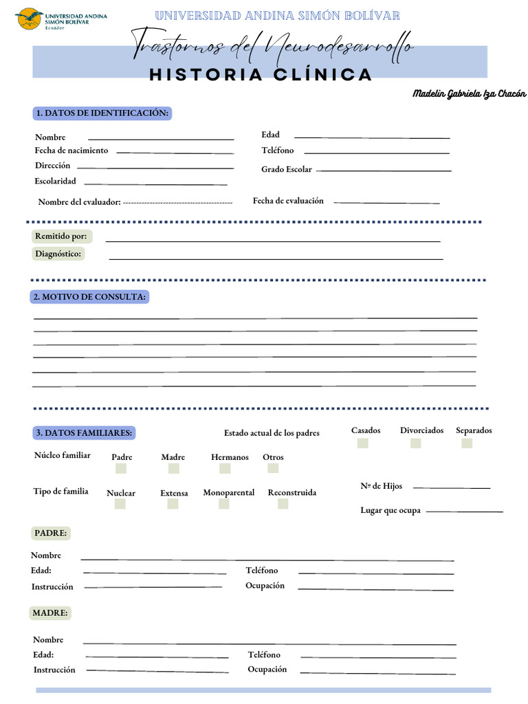 Formato de Historia Clinica | PDF