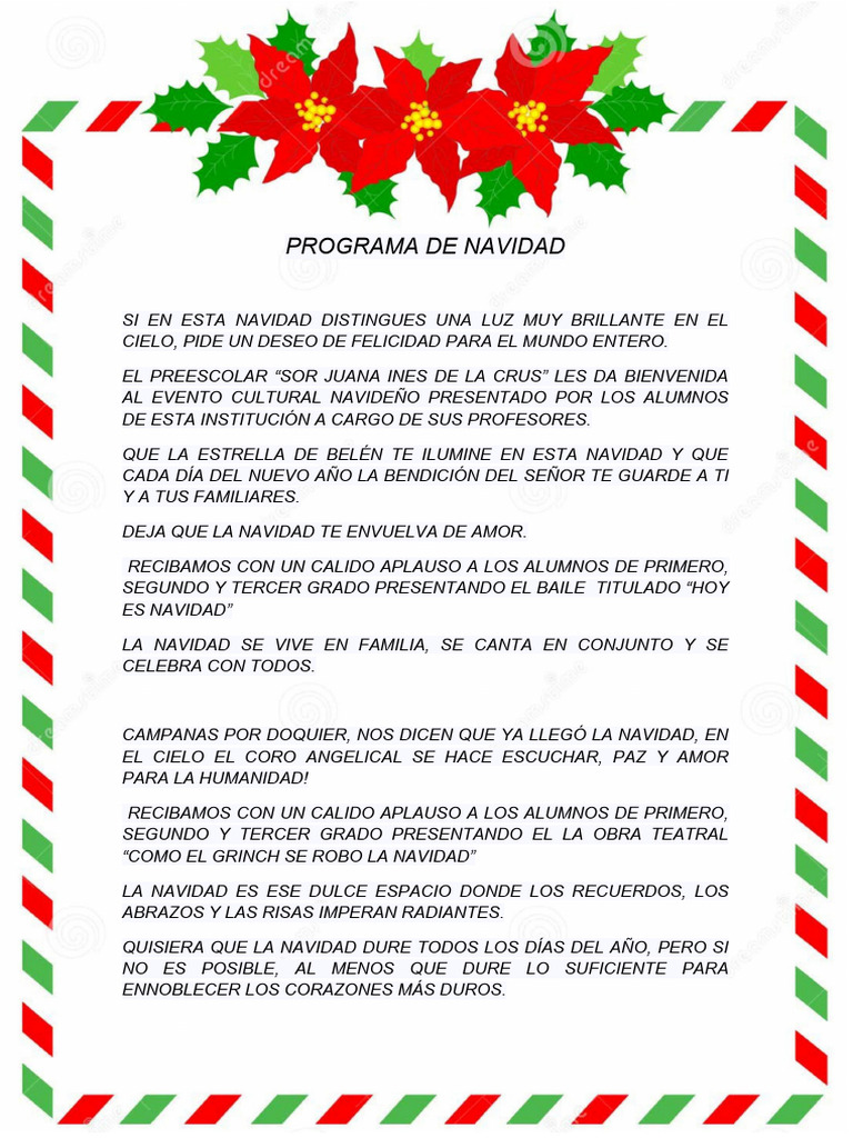Programa Navideño Escolar 2023 | PDF
