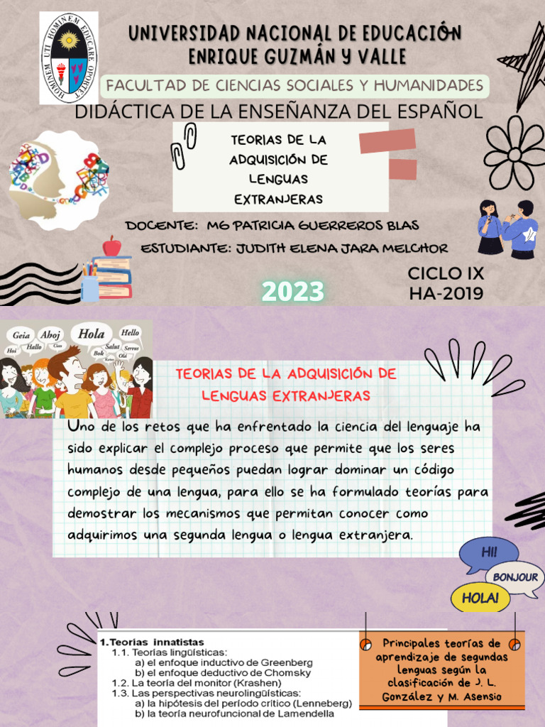Teorías de La Adquisición de Lenguas Extranjeras | PDF | Aprendizaje ...