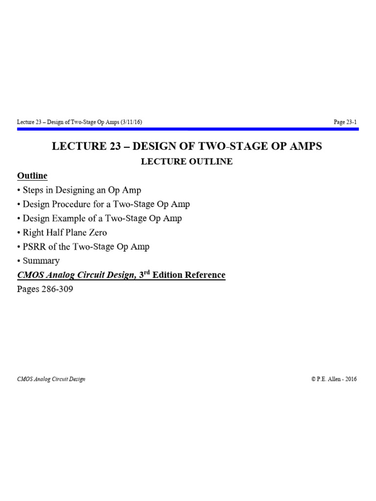 Lect15 AnalogIC | PDF | Amplifier | Operational Amplifier