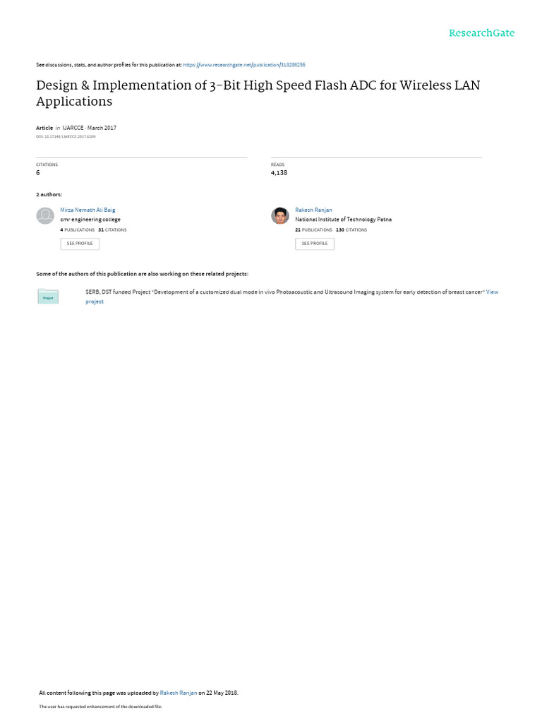 Design Implementation of 3-Bit High Speed Flash AD | PDF
