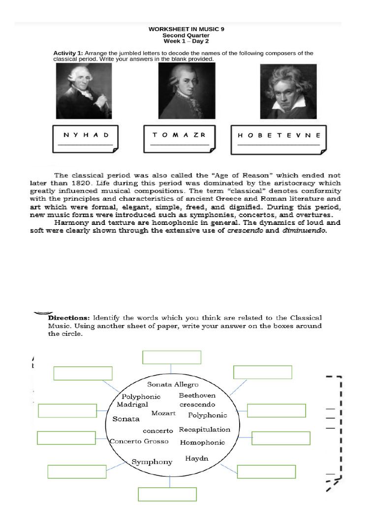 Mapeh - Numeracy and Literacy Activities | PDF