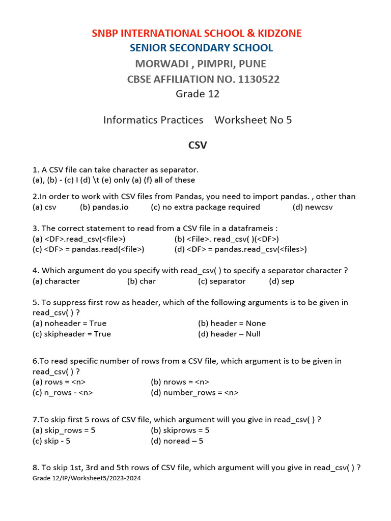 Worksheet5 2892023134332 | PDF | Comma Separated Values | Computing