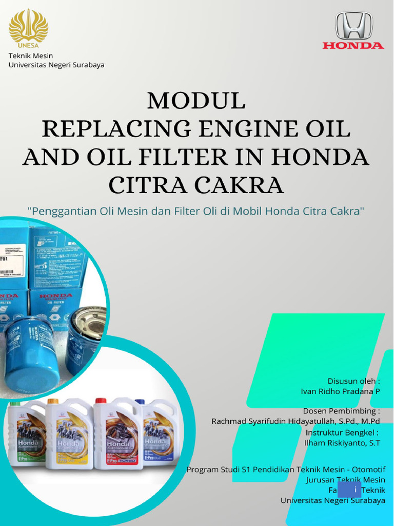 Modul Replacing Engine Oil and Oil Filter | PDF | Komputer