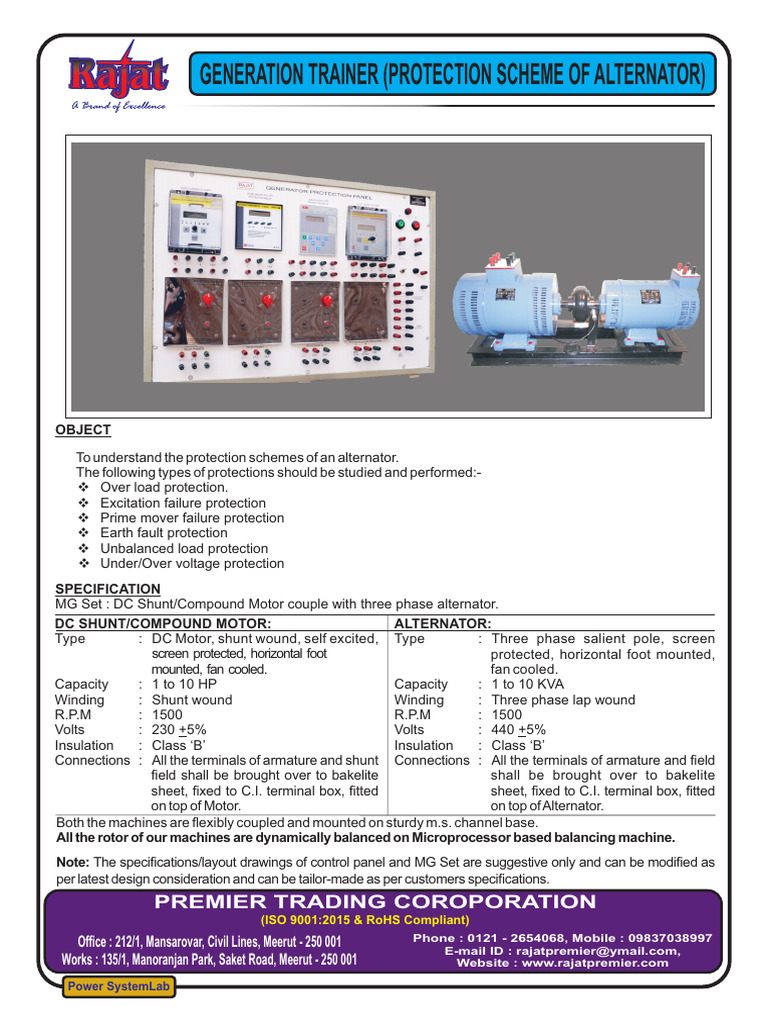 Catalogue GENERATION TRAINER | PDF | Electric Motor | Electricity