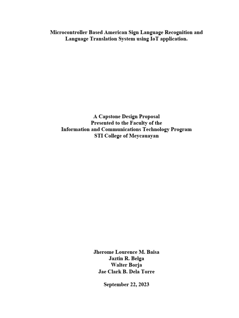 Microcontroller Based American Sign Language Recognition and Language ...