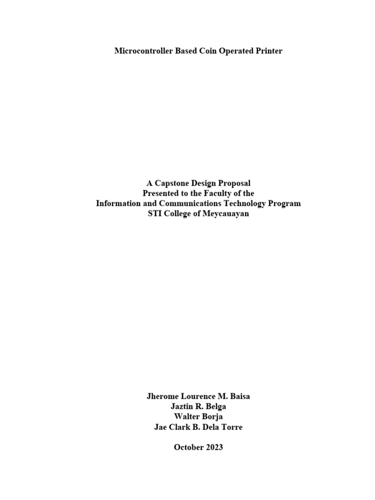 Microcontroller Based Coin Operated Printer | PDF