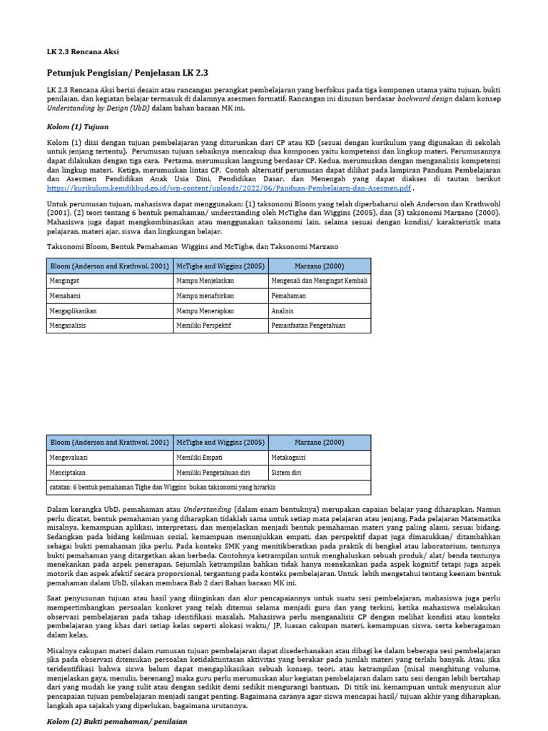 LK 2.3 Rencana Aksi Tuti Widia | PDF