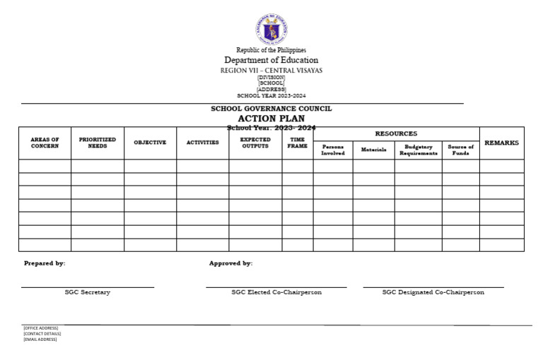 1 SGC MOV Action Plan Template OK | PDF