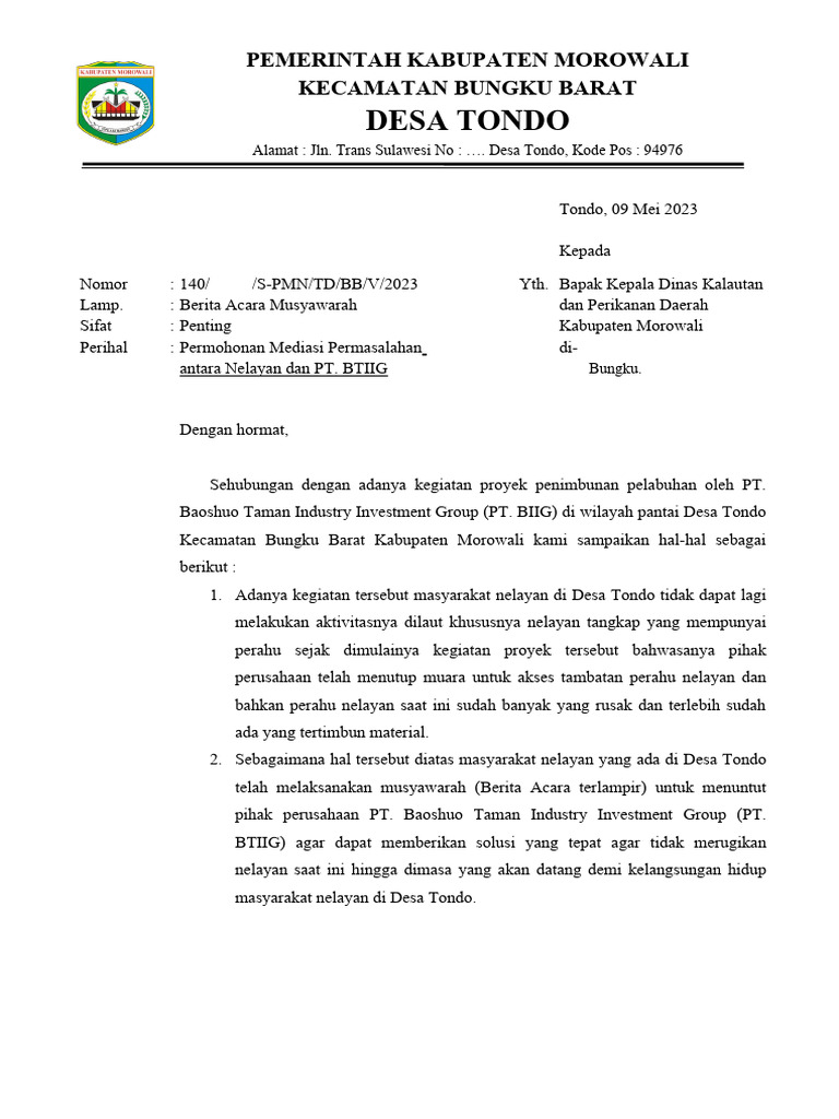 048 - Surat Permohonan Dinas Kelautan & Perikanan | PDF | Sains ...