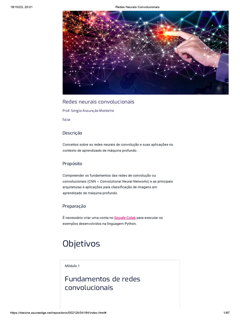 Redes Neurais Convolucionais | PDF Redes Neurais Convolucionais | PDF