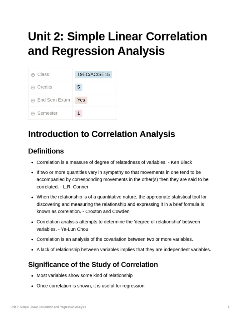 Simple Linear Correlation and Regression | PDF | Teaching Methods & Materials