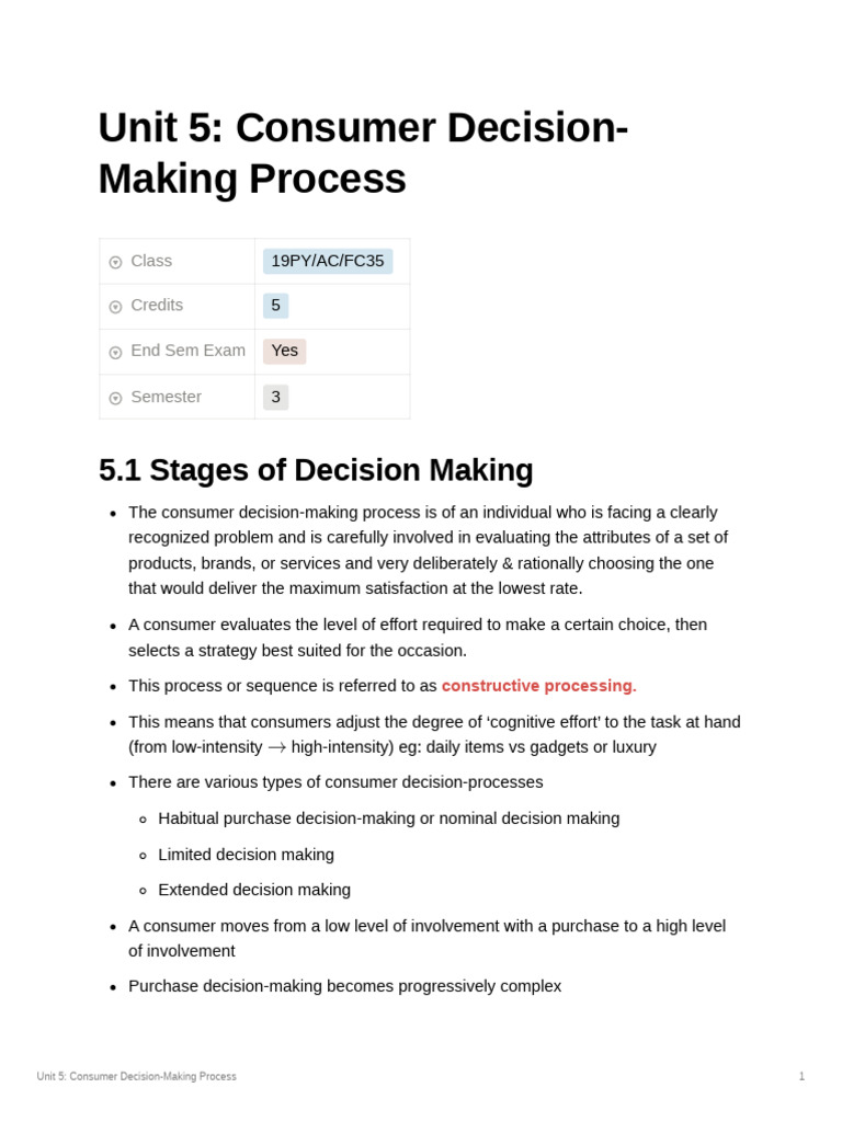 Consumer Decision-Making Process | PDF | Decision Making | Brand