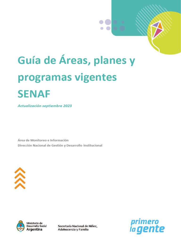 Guía Áreas, Planes y Programas SENAF 2023 - Sep | PDF | Adolescencia ...