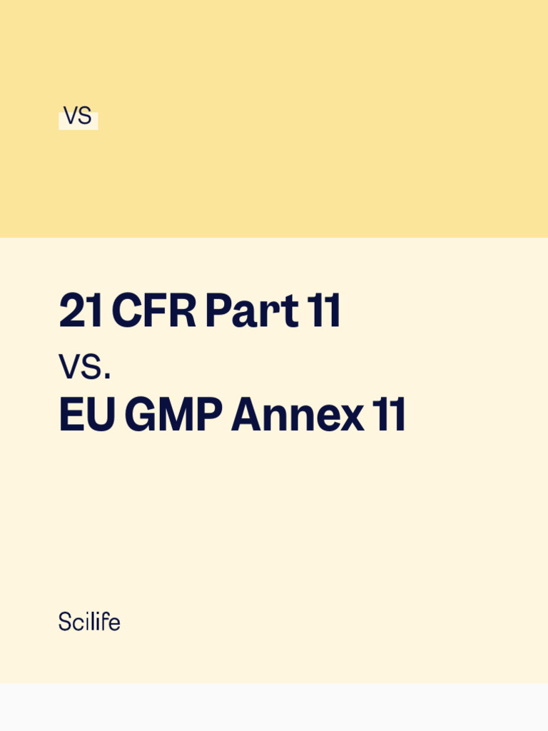 21 Cfr Part 11 Eu Gmp Annex 11 Conparison 1698597645 Pdf Business