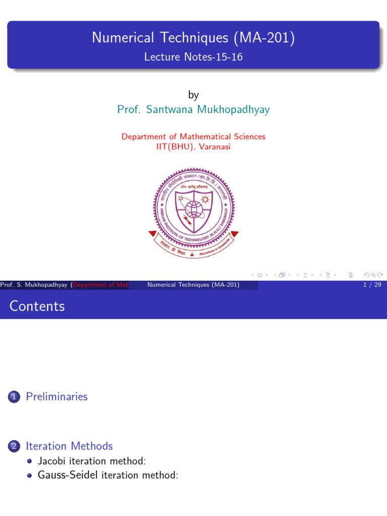 Numerical Techniques Iteration Methods Pdf Numerical Analysis 1208