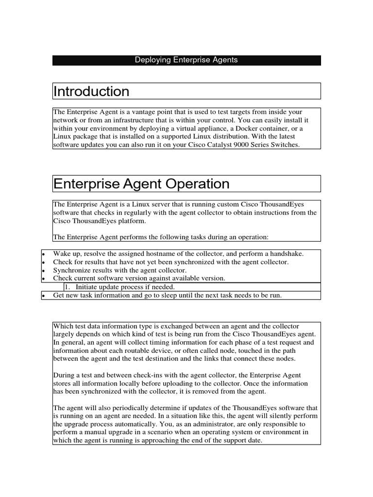 ThousandEyes - Deploying Enterprise Agents | PDF | Computers