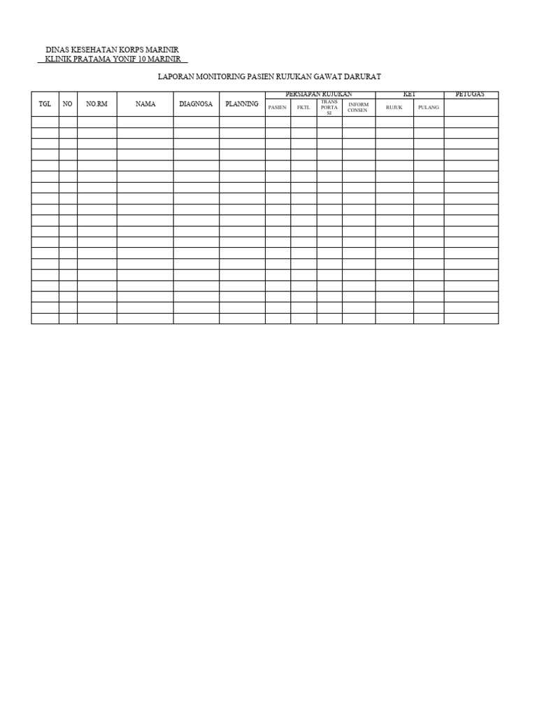 2. Format Monitoring Pasien Rujukan | PDF