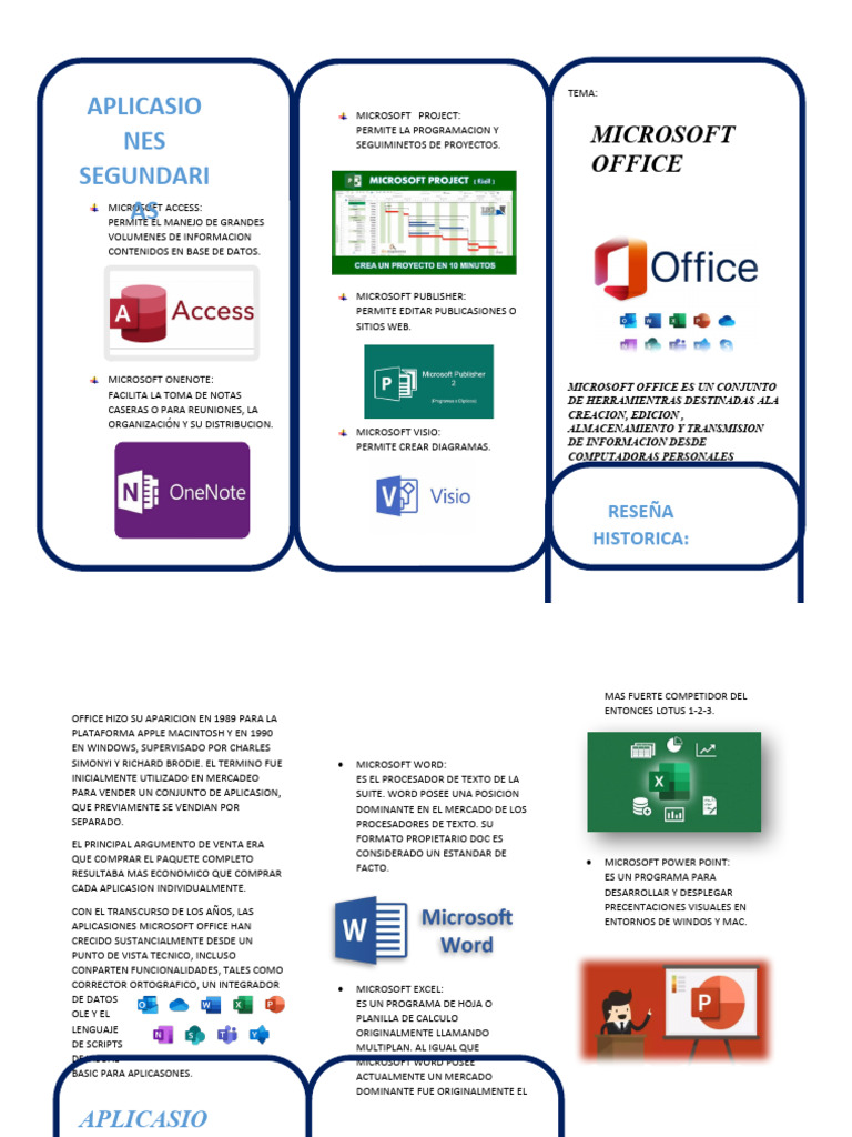 Triptico Microsoft Office | PDF | Microsoft Office | Informática