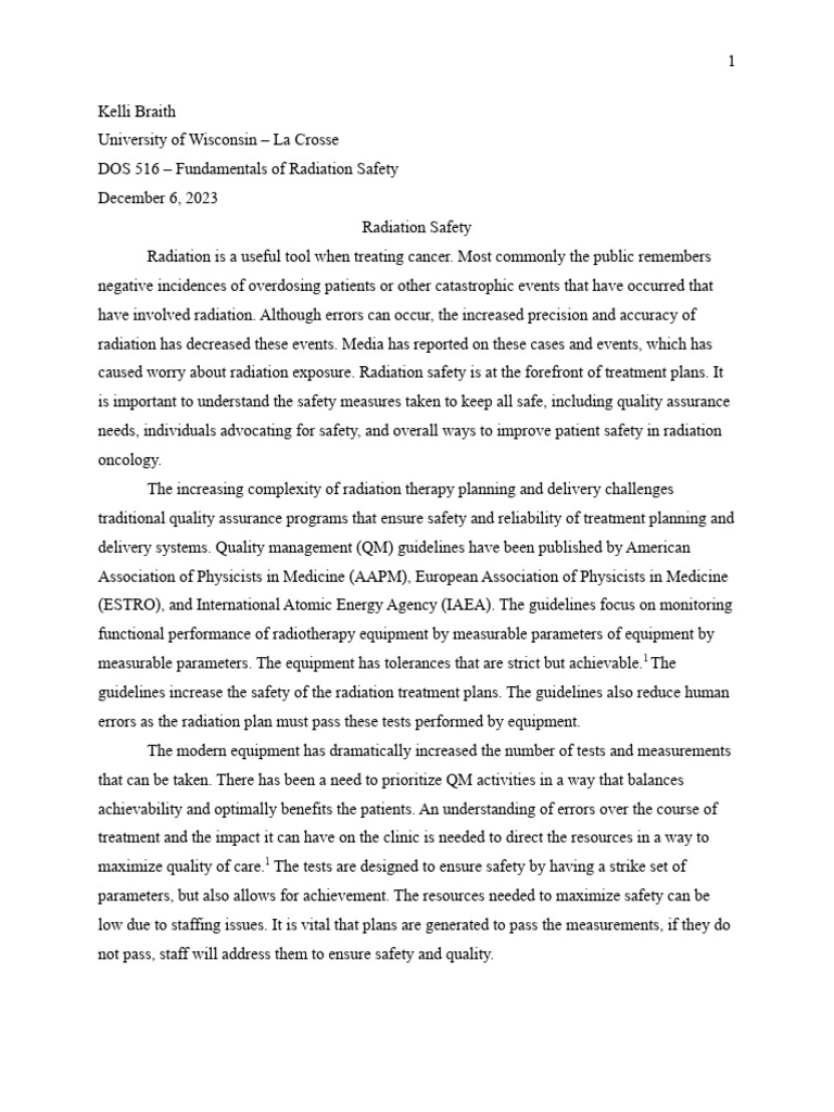 Radiation Safety | PDF | Radiation Therapy | Oncology