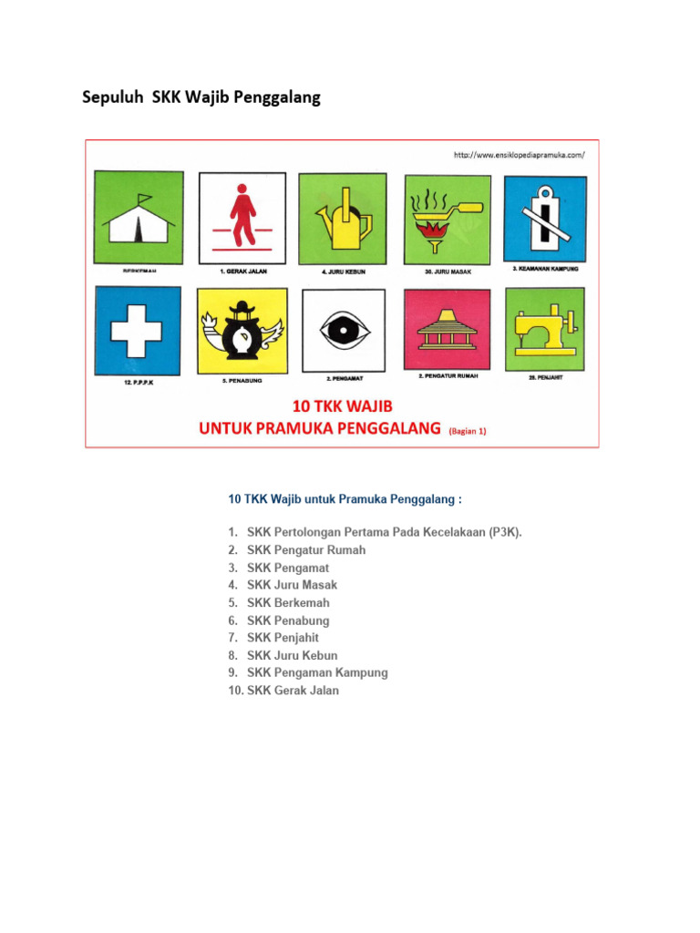 10 SKK Wajib untuk Pramuka Penggalang | PDF