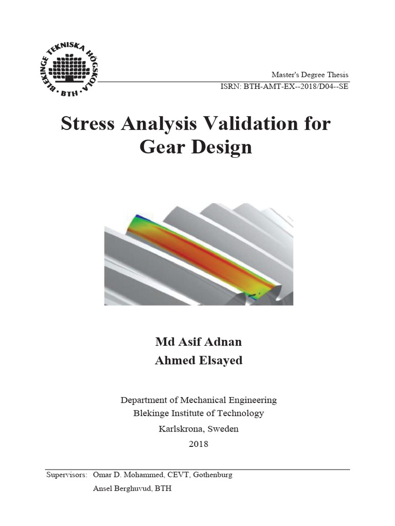 Stress Analysis Validation For Gear Design | PDF Stress Analysis Validation For Gear Design | PDF