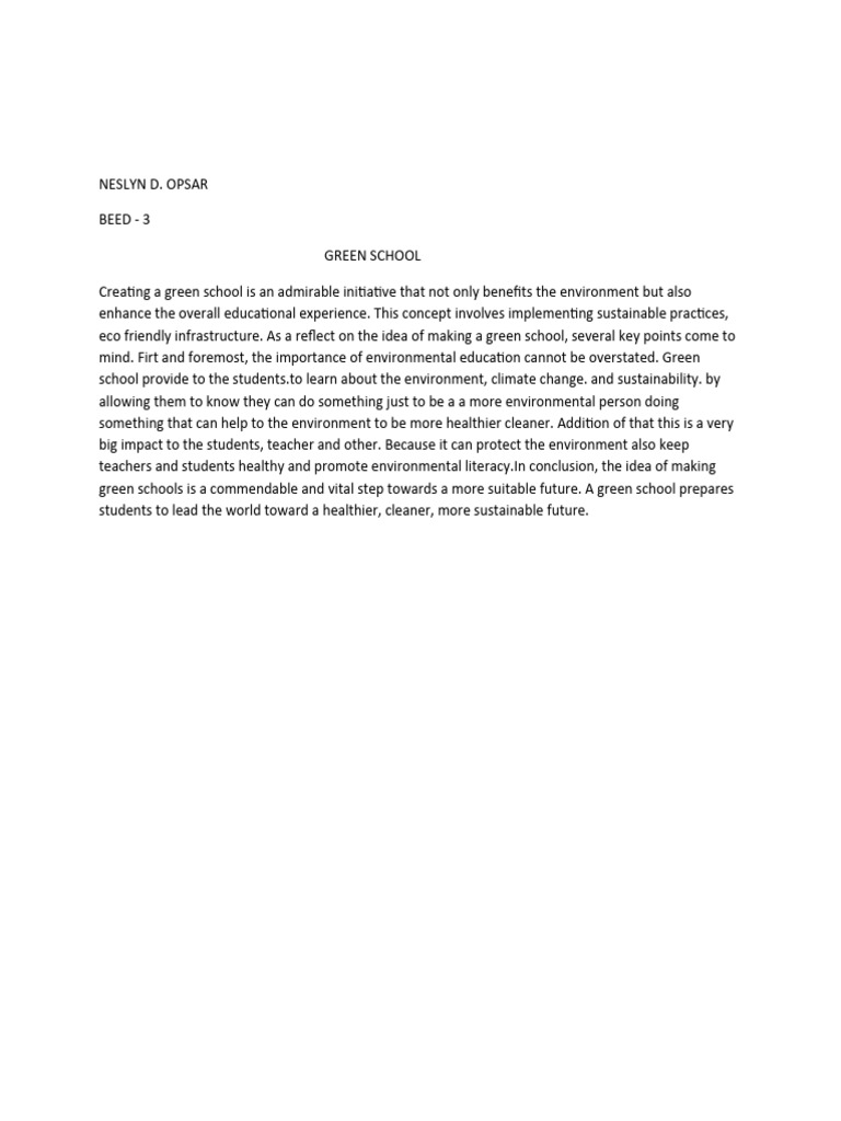 Green School HDHDH | PDF