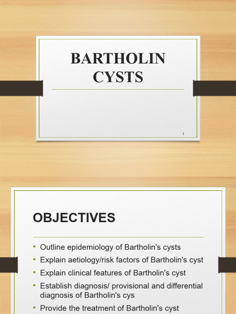 Bartholin Cyst | PDF | Vagina | Clinical Medicine