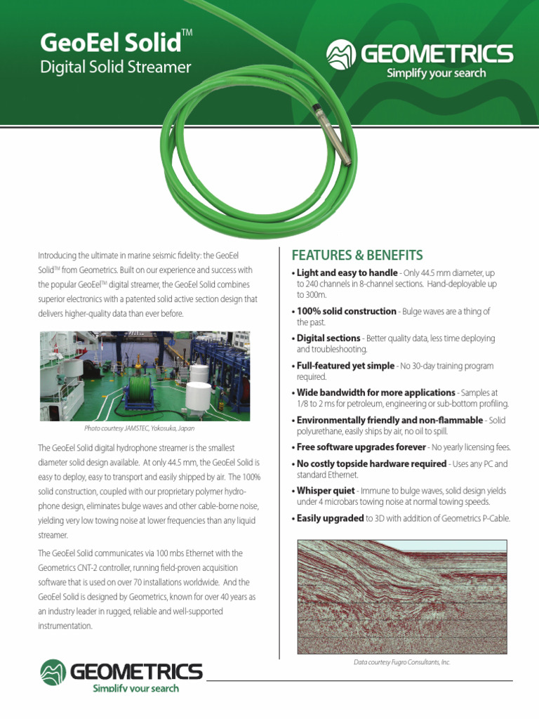 GeoEel Solid Digital Hydrophone Streamer | PDF | Analog To Digital ...