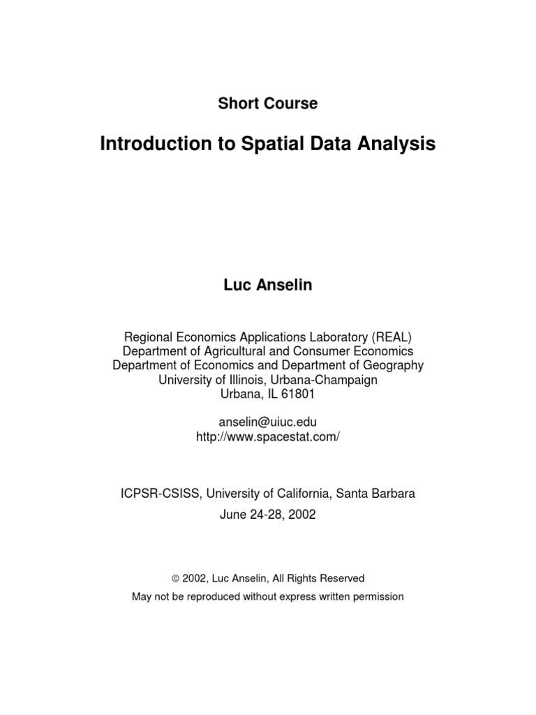 Introduction To Spatial Data Analysis Download Free Pdf Spatial