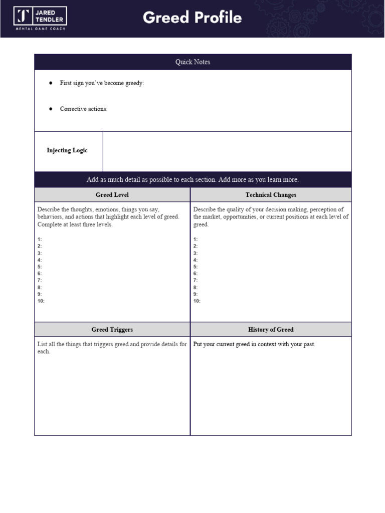 Greed Profile | PDF