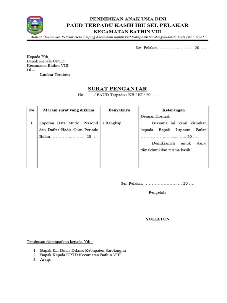 Paud Terpadu Kasih Ibu | PDF