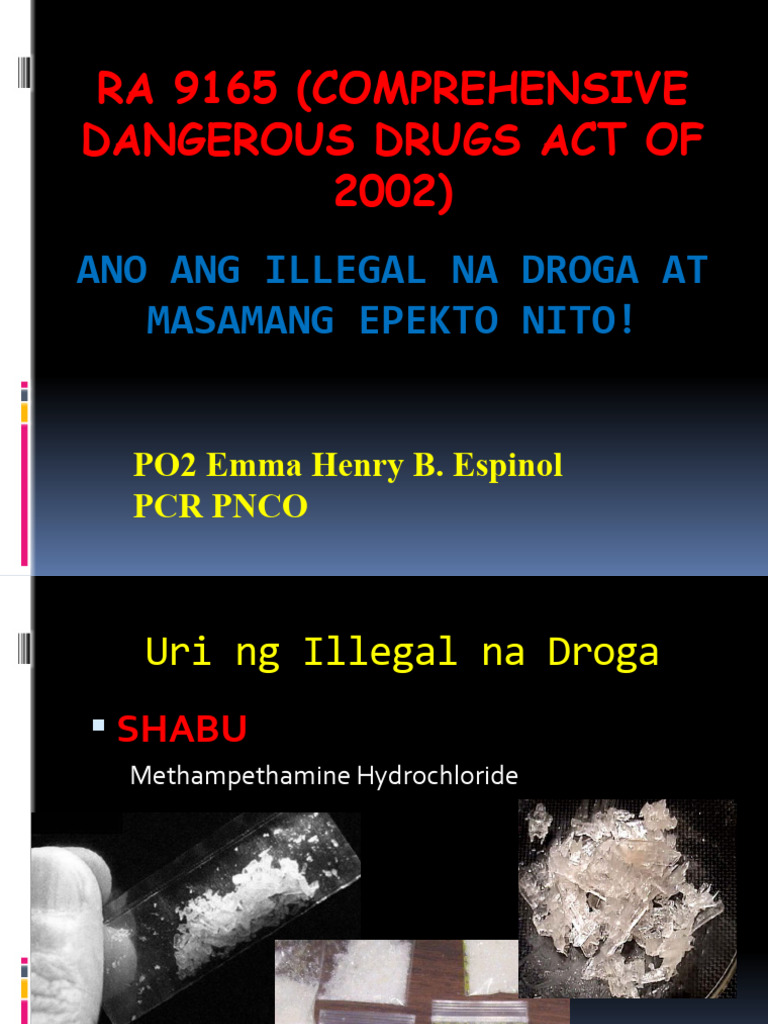 Ano Ang Illegal Na Droga at Masamang Epekto | PDF