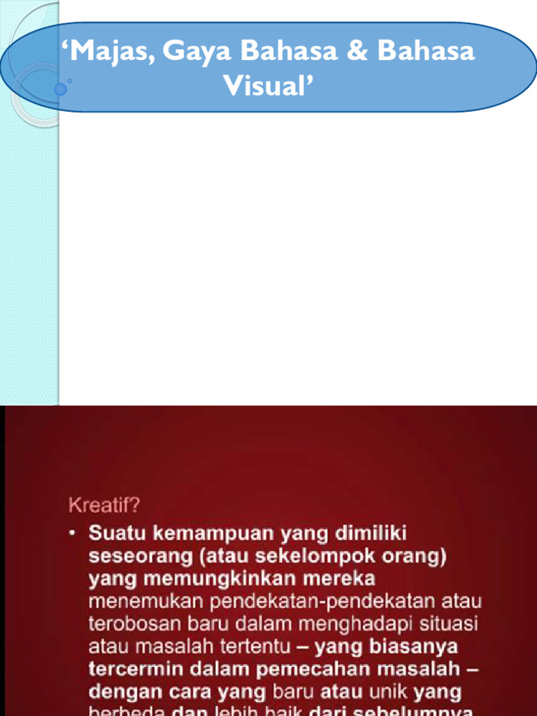 MAJAS GAYA BAHASA DAN BAHASA VISUAL | PDF