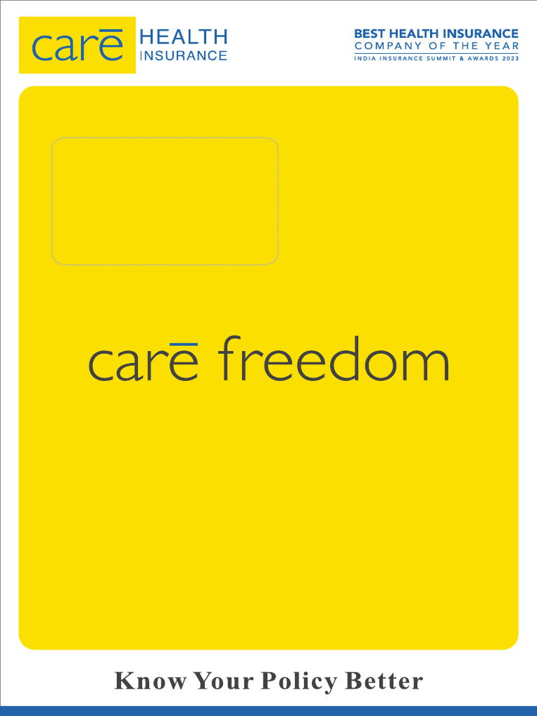 Care Freedom (Health Insurance Product) - Policy T&C (Effective From 01 ...
