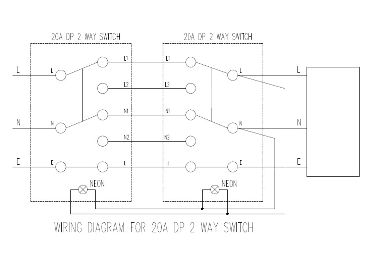 Wiring Diagram For 20A 2ways DP SW | PDF