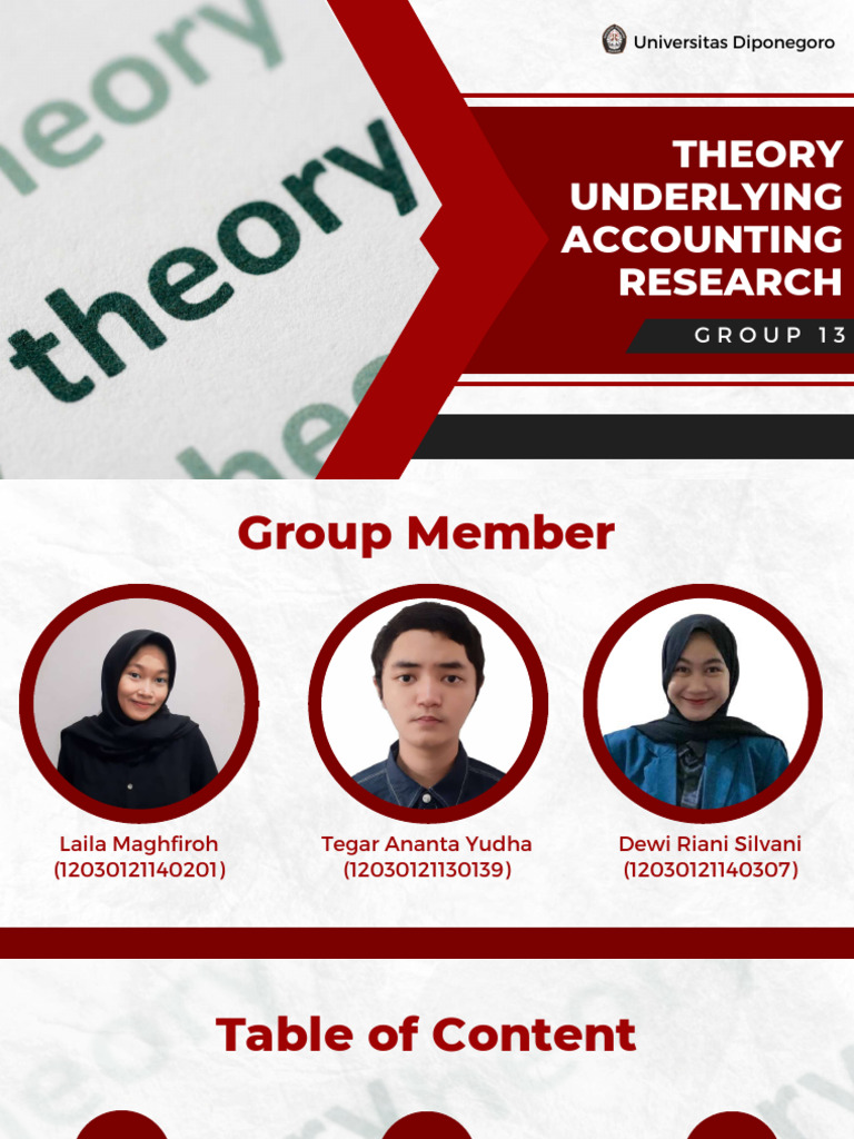 TA Kelompok 13 - Theories Underlying Accounting Research | PDF