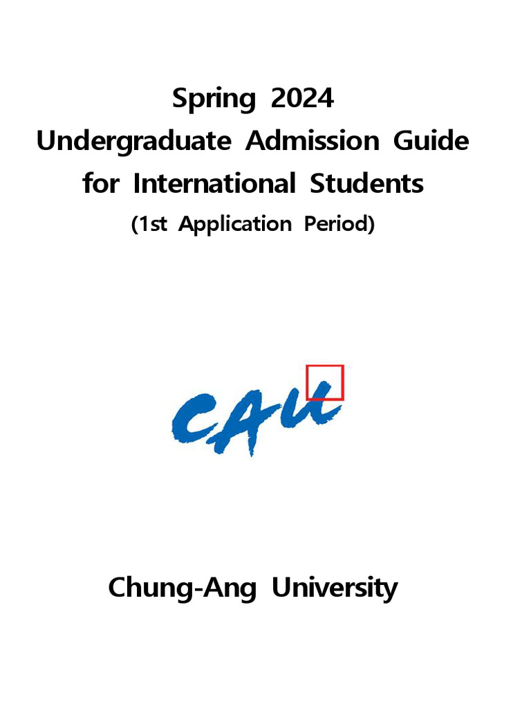 Chung-Ang University Admission Guide | PDF | Engineering | University ...