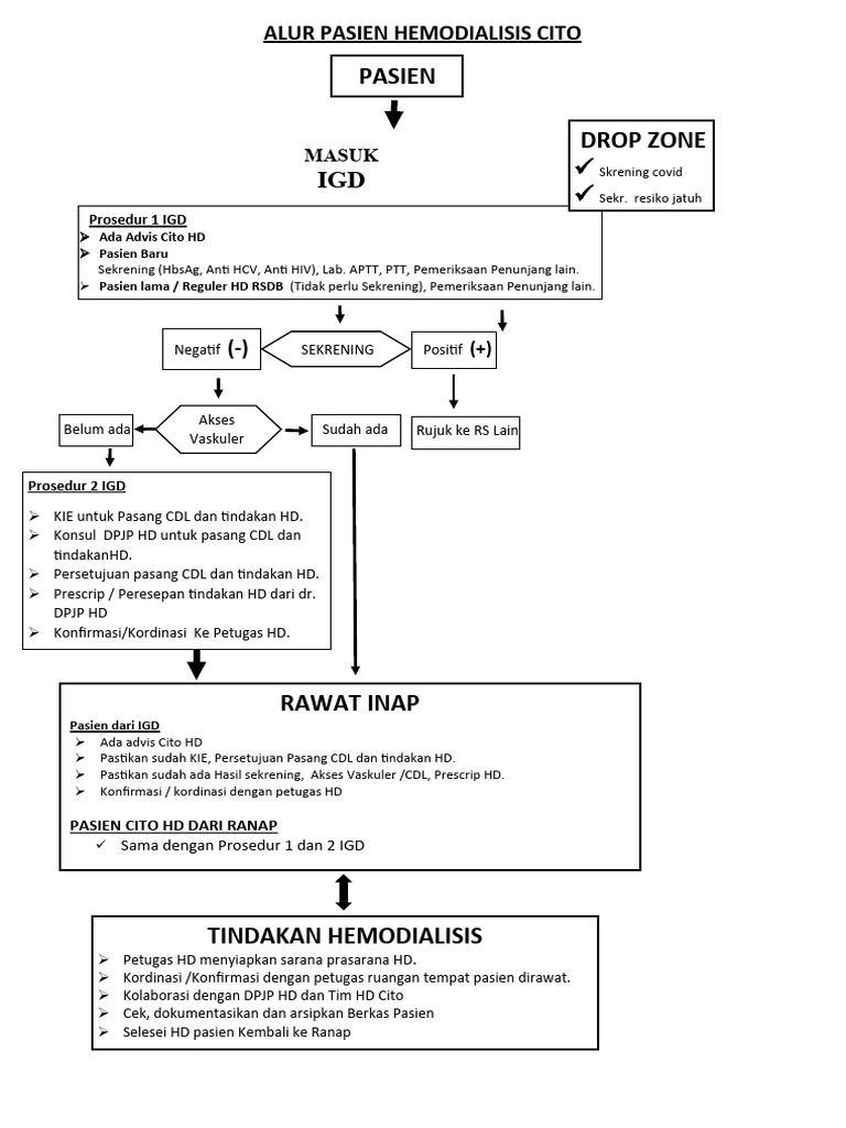 Alur Pasien Hemodialisis Cito Peb. 23 - Fix | PDF