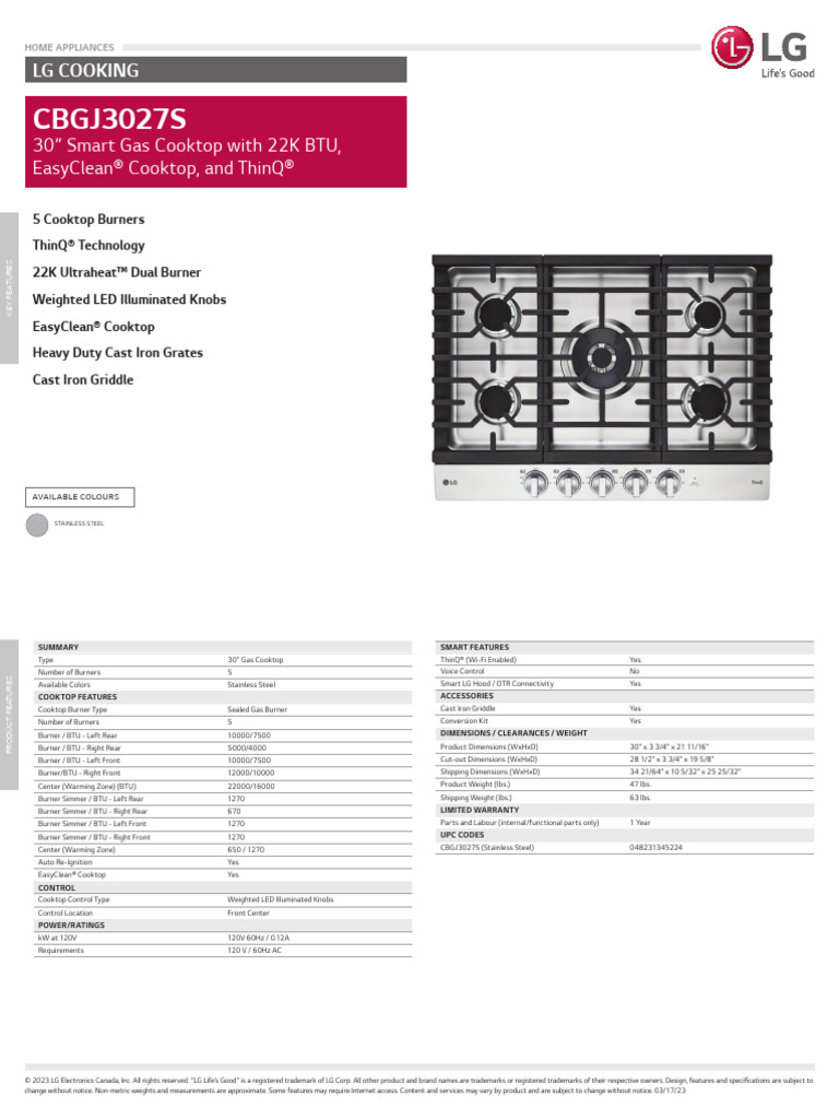 LG Induction Cooktop | PDF