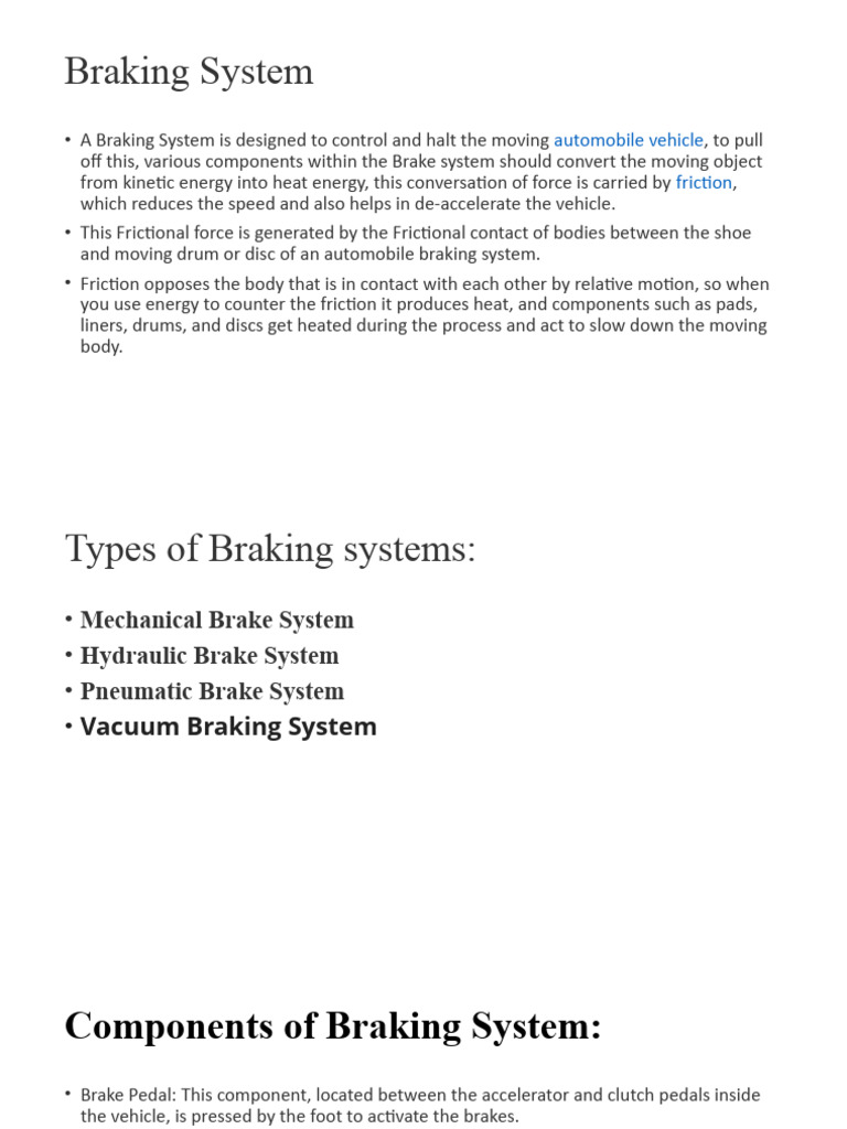 Braking System | PDF