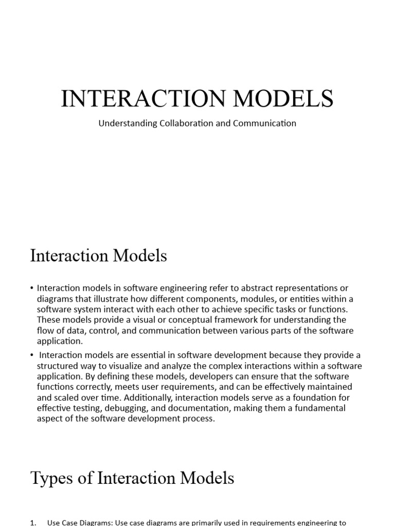 Interaction Models | PDF