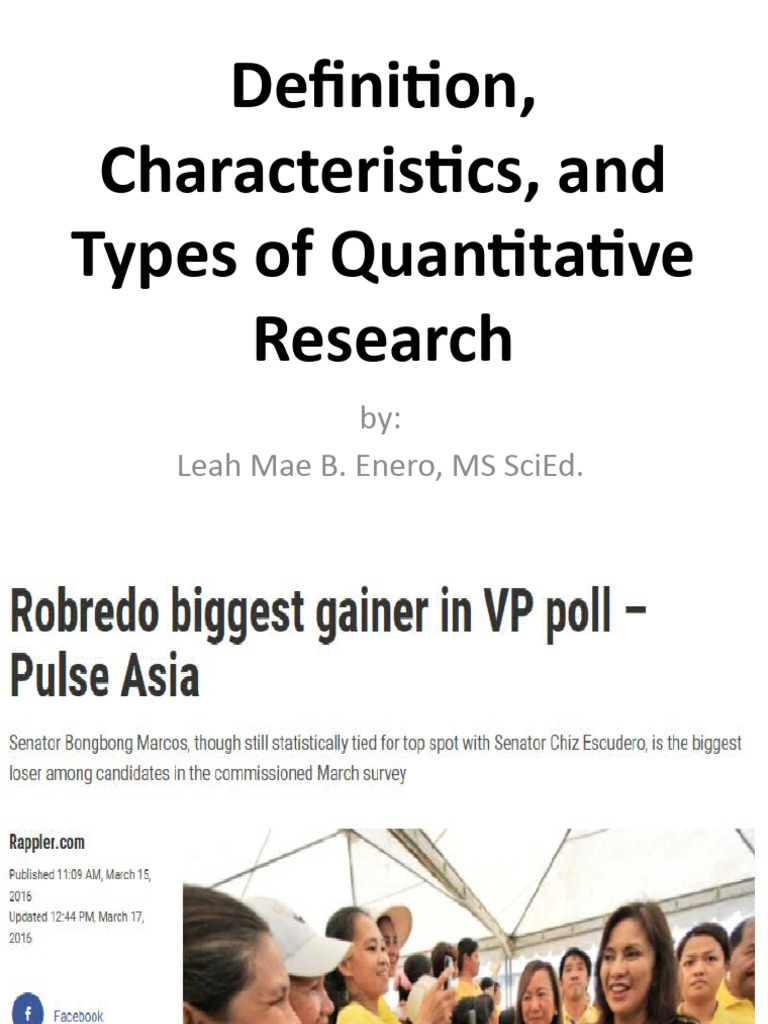 1 Definition Characteristics and Types of Quantitative Research | PDF