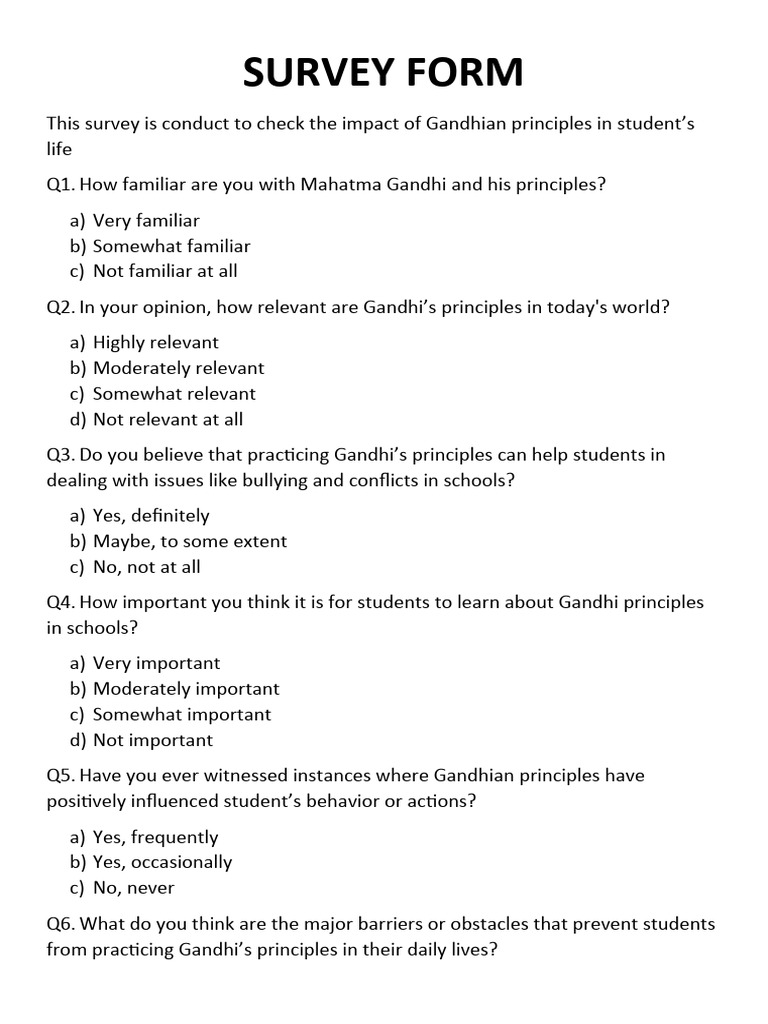 English Survey Form | PDF