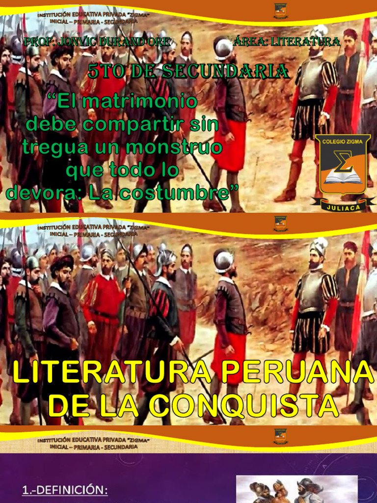 LITERATURA PERUANA DE LA CONQUISTA 5to Sec. | PDF
