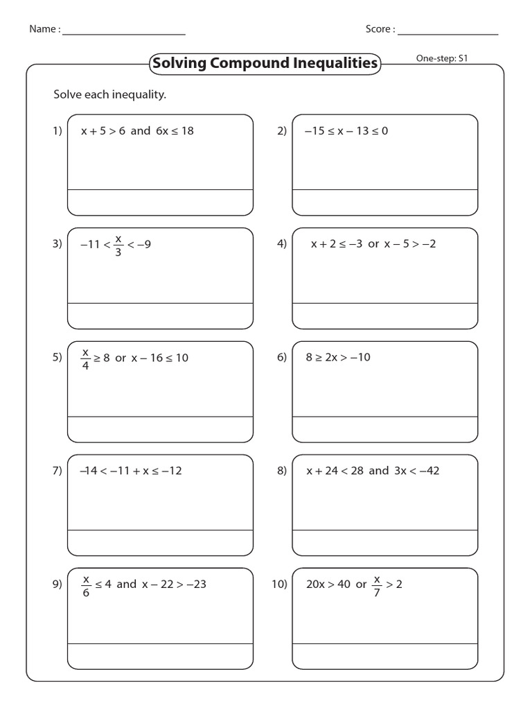 Solve Compound Inequalities Practice | PDF | Teaching Methods & Materials